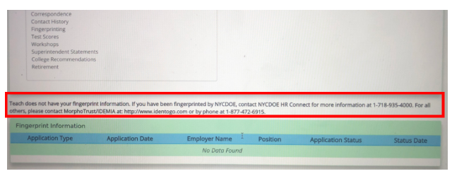 How do I check that my fingerprints are on file in my TEACH account ...
